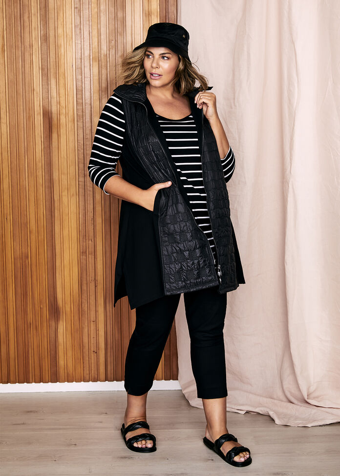 Shop Plus Size Ivy Quilted Bamboo Ponte Vest, Black | Taking Shape AU