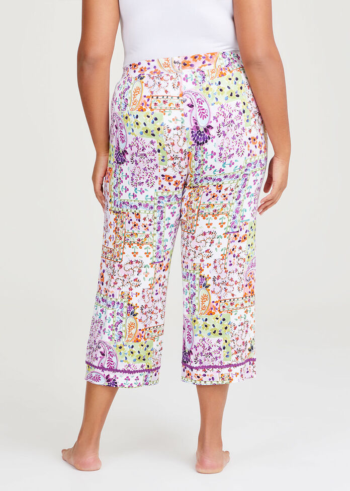 Shop Plus Size Bamboo Ric Rac Pyjama 3/4 Pant, Multi | Taking Shape AU