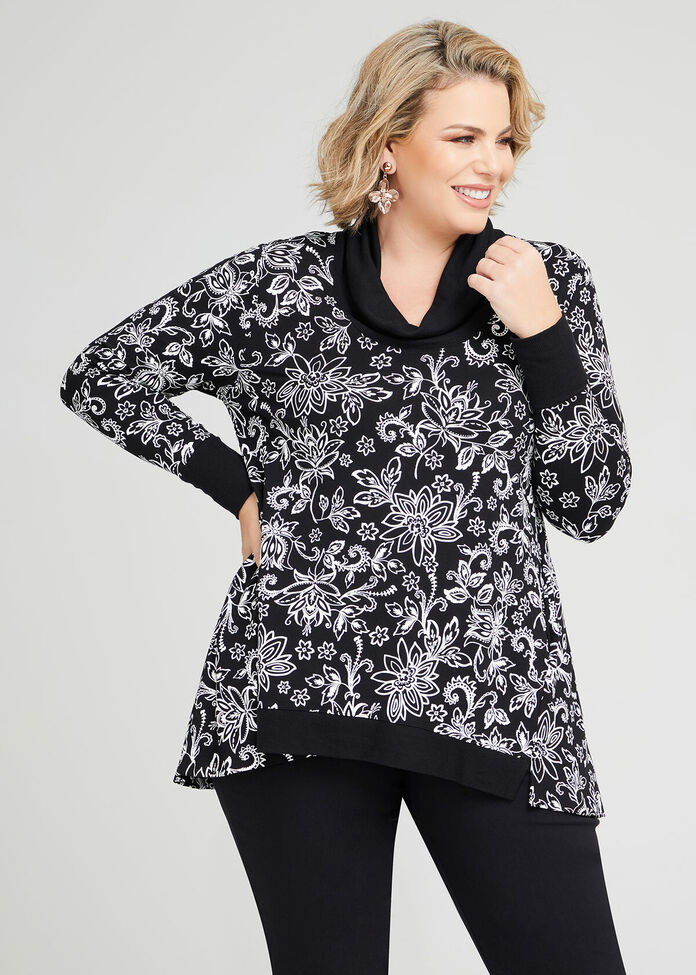 Shop Plus Size Natural Paisley Cowl Neck Top in Print | Taking Shape AU