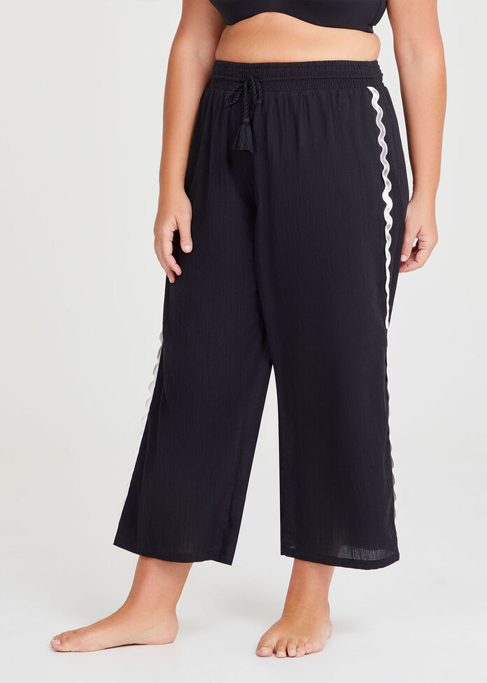 Shop Plus Size Natural Ric Rac Pull On Pant, Black | Taking Shape NZ