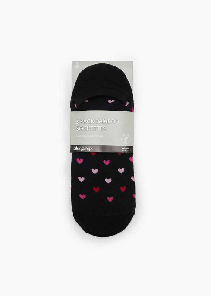 Shop 3 Pack Bamboo Love Heart Socks in Multi | Accessories | Taking ...