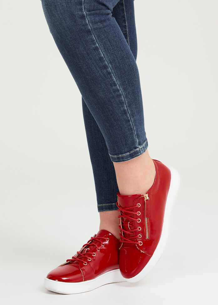 Shop Red Red Side Zip Sneaker | Comfortable Shoes | Taking Shape AU