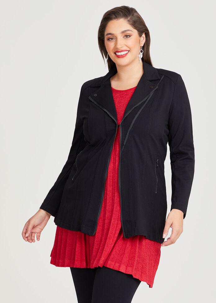 Shop Plus Size Bamboo Ponte Fundamental Jacket Black Taking Shape Au