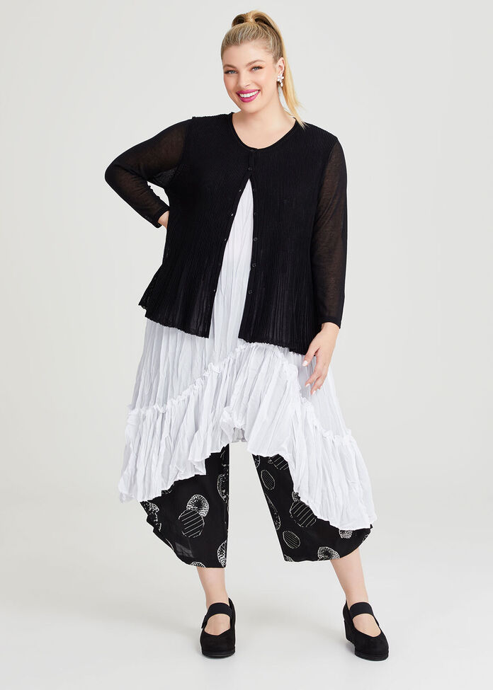 Shop Plus Size Plisse Knit Natural Cardigan in Black | Taking Shape AU