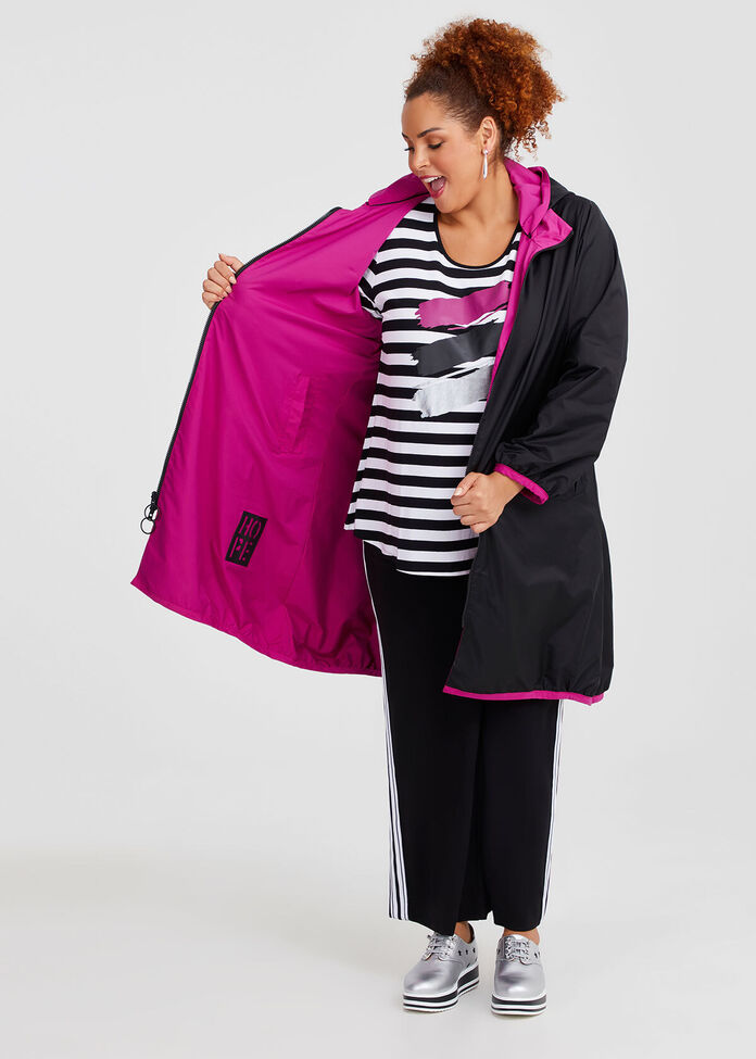 Shop Plus Size Reversible Shower Resist Viv Jacket, Purple | Taking ...