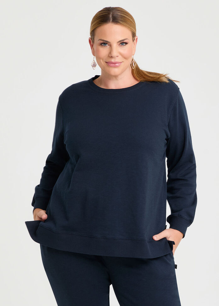 Shop Plus Size Boyfriend Tunic Sweat, Blue | Taking Shape AU