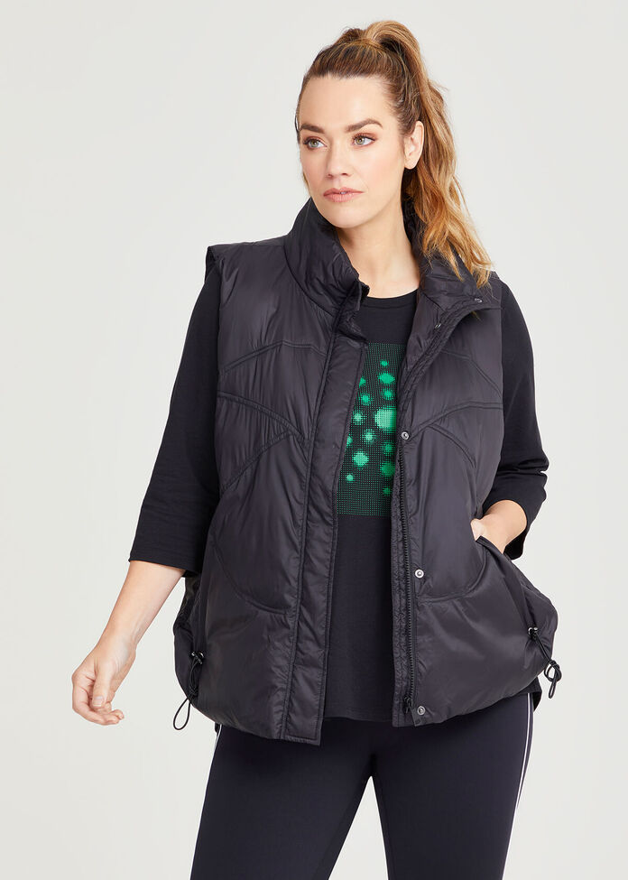 Shop Plus Size Active Spliced Puffer Vest, Black | Taking Shape AU