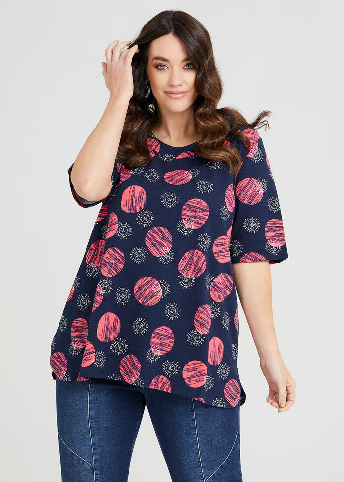 Shop Plus Size Cotton Textured Curved Hem Top, Multi | Taking Shape AU