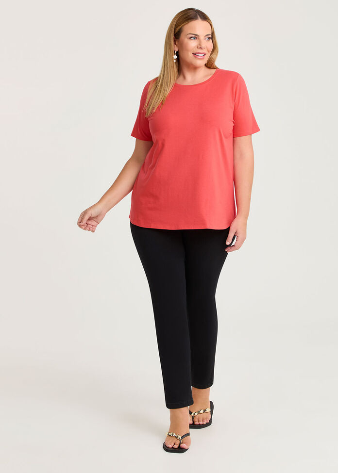 Shop Plus Size Good Earth Australian Cotton Crew Neck T-shirt, Orange ...