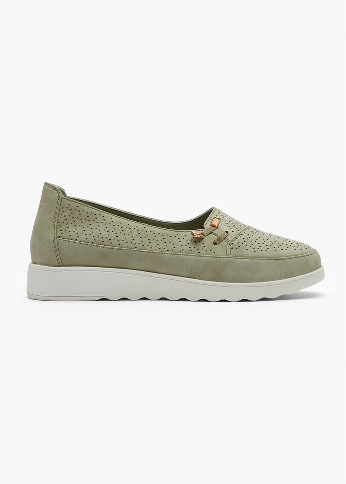 Shop Green Lasercut Slip On Loafer | Comfortable Shoes | Taking Shape AU