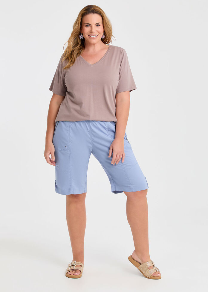 Shop Plus Size Zip Pocket Cargo Short, Blue | Taking Shape AU