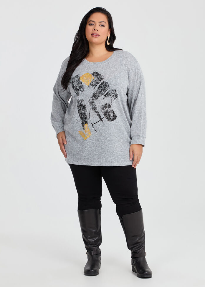 Shop Plus Size Grace Print Tunic, Grey | Taking Shape AU