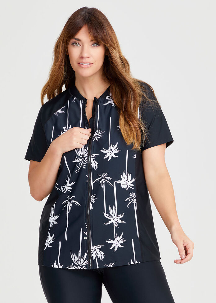 Shop Plus Size Palm Trees Rash Vest, Print | Taking Shape AU