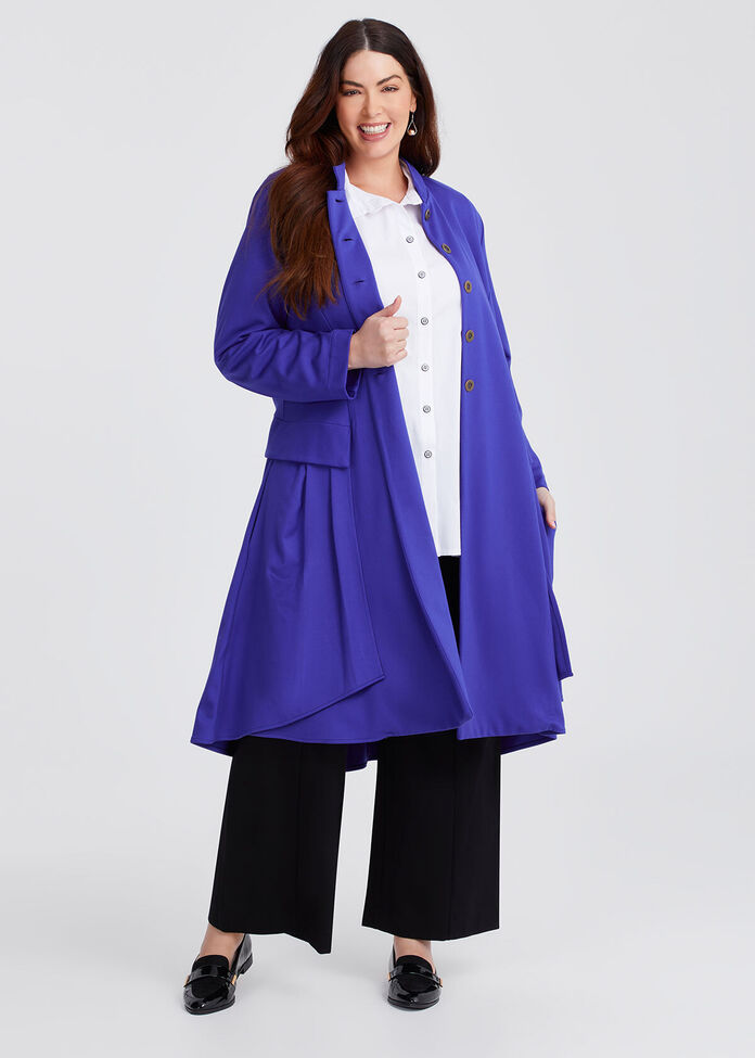 Shop Plus Size Ponte Sienna Riding Jacket, Blue | Taking Shape UK