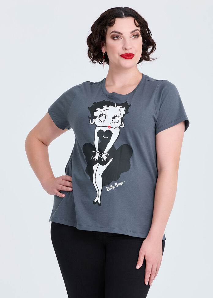 Shop Plus Size Betty Boop T-shirt, Grey | Taking Shape AU