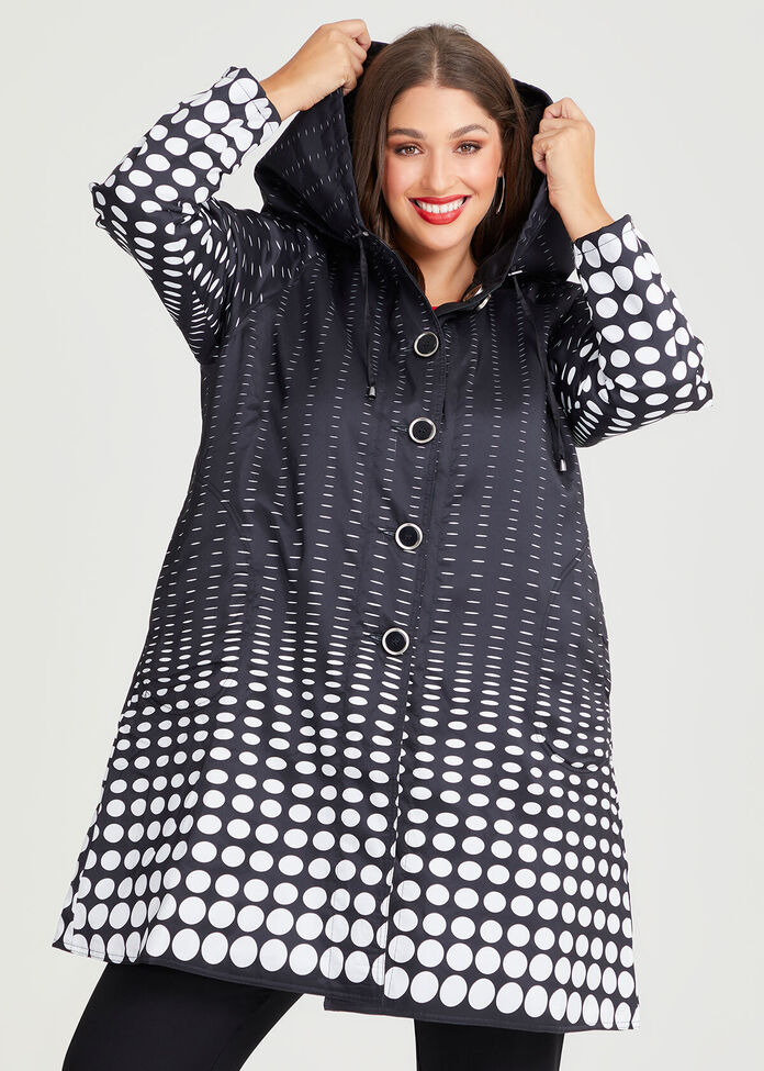 Shop Plus Size Reversible Spot Print Puffer Coat, Black | Taking Shape AU