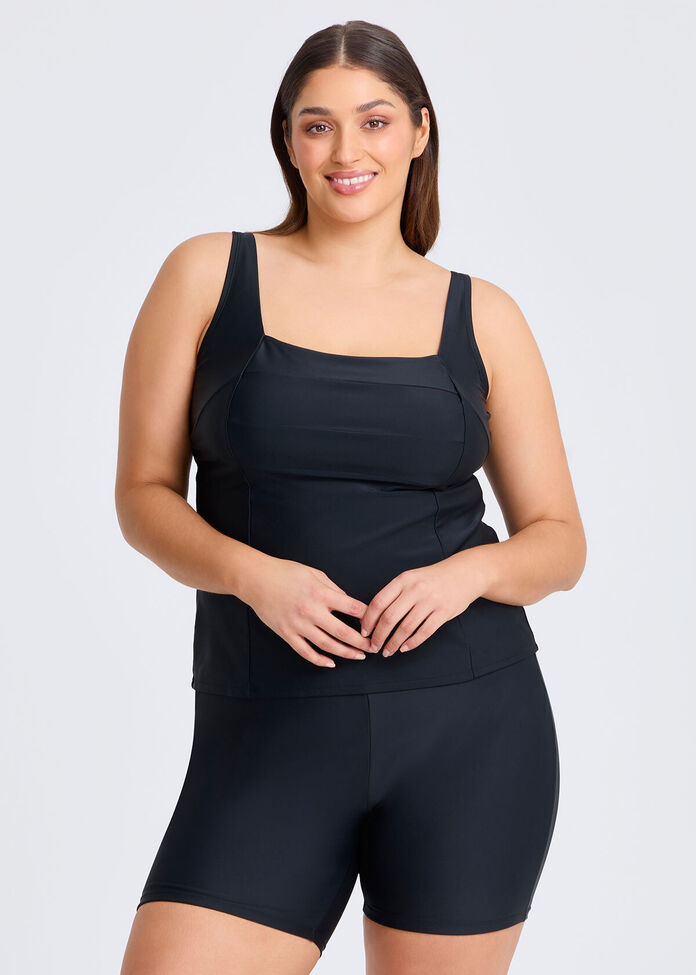 Shop Plus Size Seam Detail Slim Line Tanikini, Black | Taking Shape AU