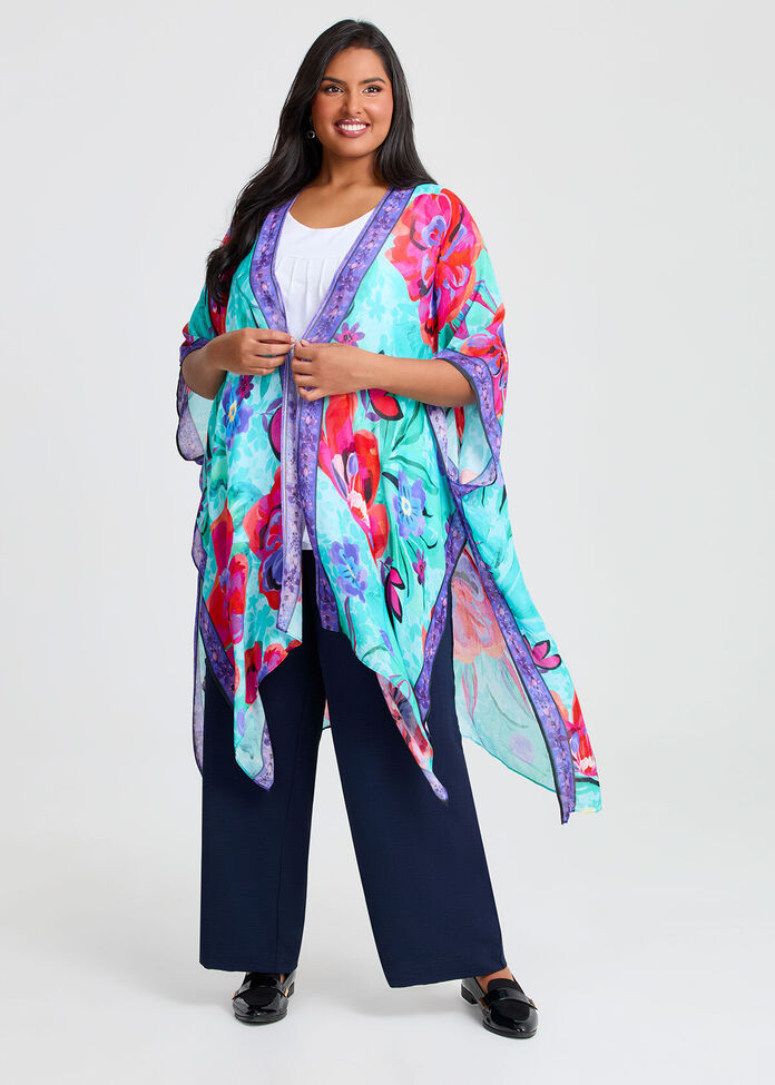 Shop Spring Flower Cape Kimono in Multi | Accessories | Taking Shape AU