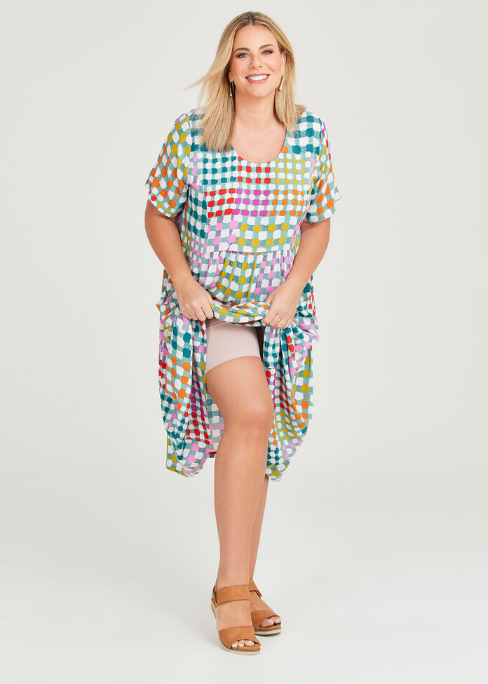 Shop Plus Size Natural Multi Check Dress, Multi | Taking Shape NZ