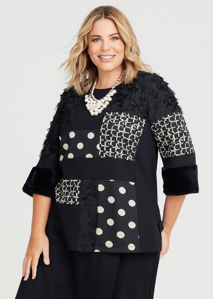Shop Plus Size Spot Check Bamboo Ponte Top In Black Taking Shape Au