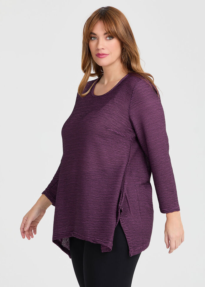 Shop Plus Size Ottoman Rib Knit Tunic, Purple | Taking Shape NZ