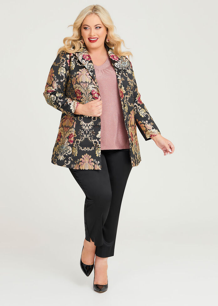 Shop Plus Size Gilded Jacquard Event Jacket, Black | Taking Shape AU