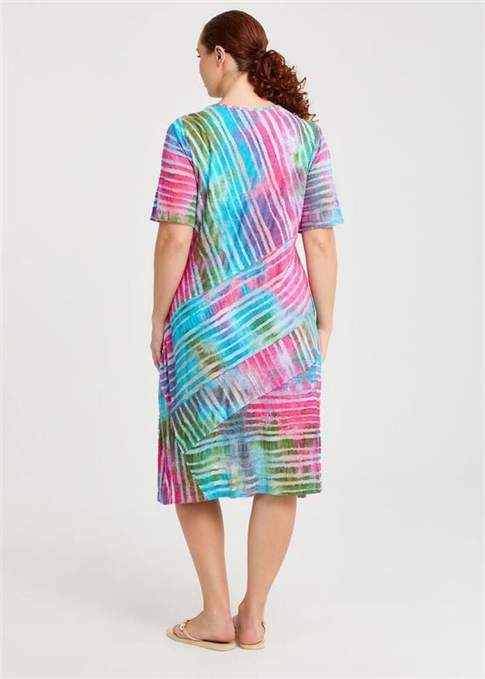 Shop Plus Size Stripe Panel Burnout Dress, Multi | Taking Shape NZ