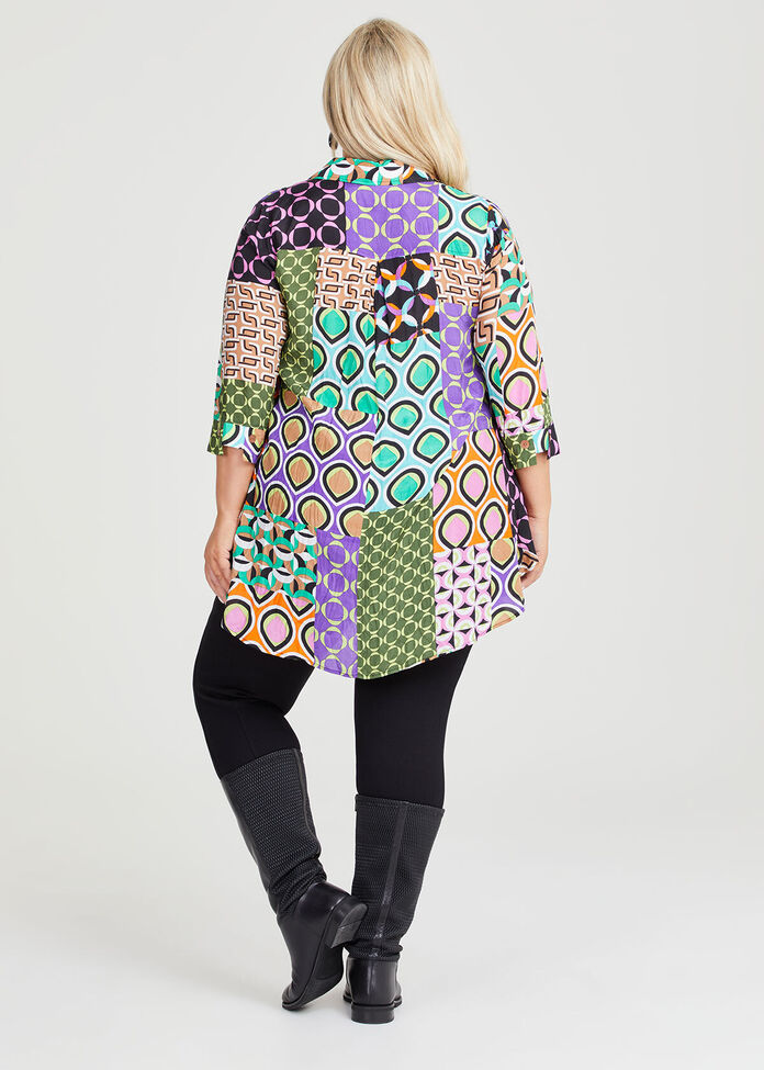 Shop Plus Size Geo Tile Natural Tunic, Multi | Taking Shape AU