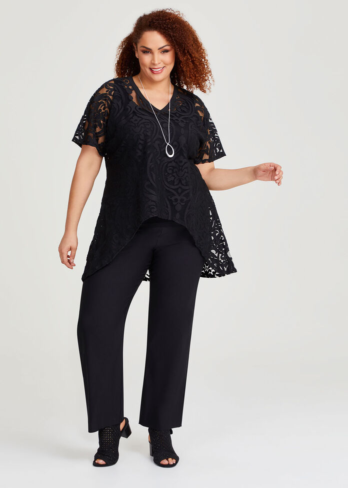 Shop Plus Size Lace Ada Mid Length Layering Top, Black | Taking Shape AU