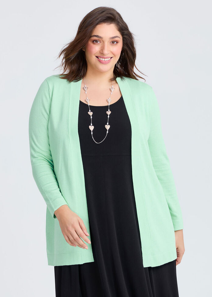 Shop Plus Size Lightweight Natural Cardigan, Green | Taking Shape NZ