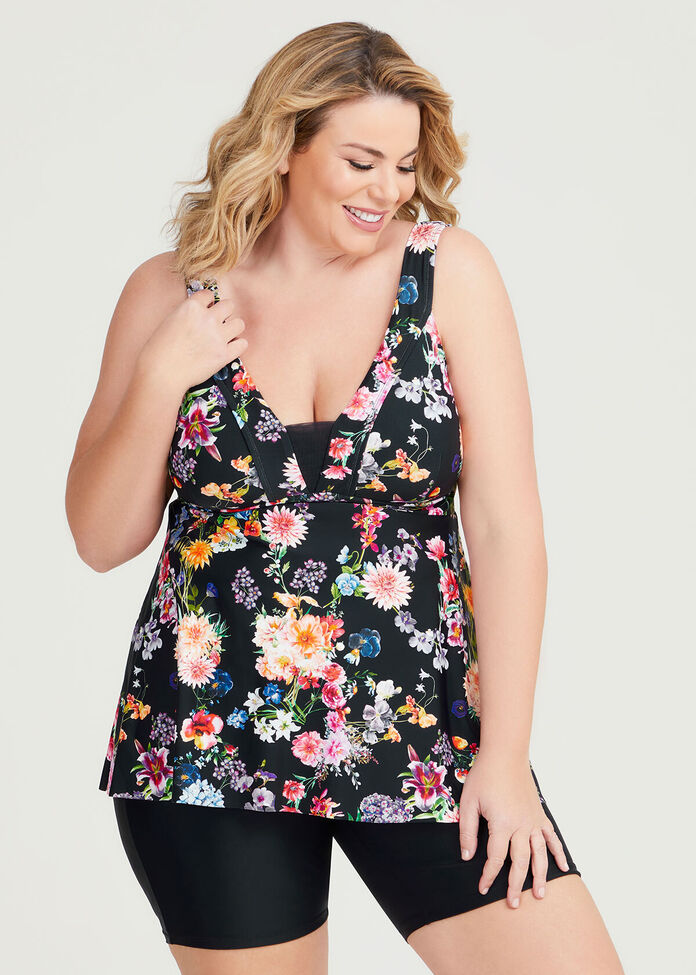 Shop Plus Size Dark Floral Tankini, Multi | Taking Shape AU
