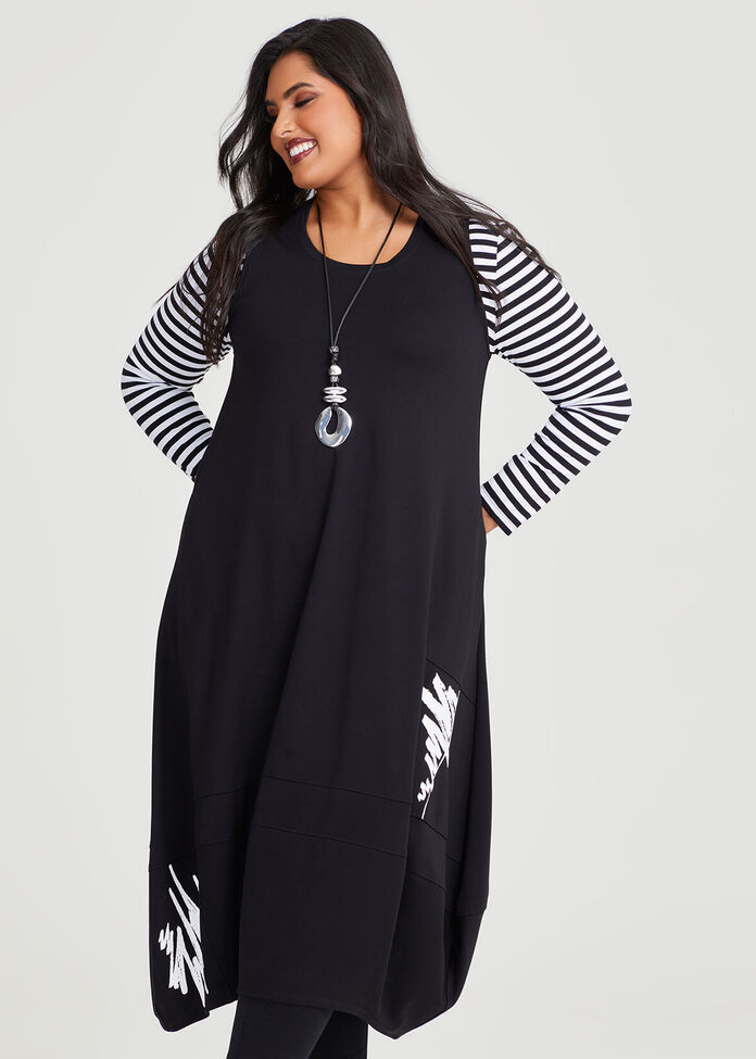 Shop Plus Size Ponte Ohara Pinafore Dress In Black Sizes 12 30