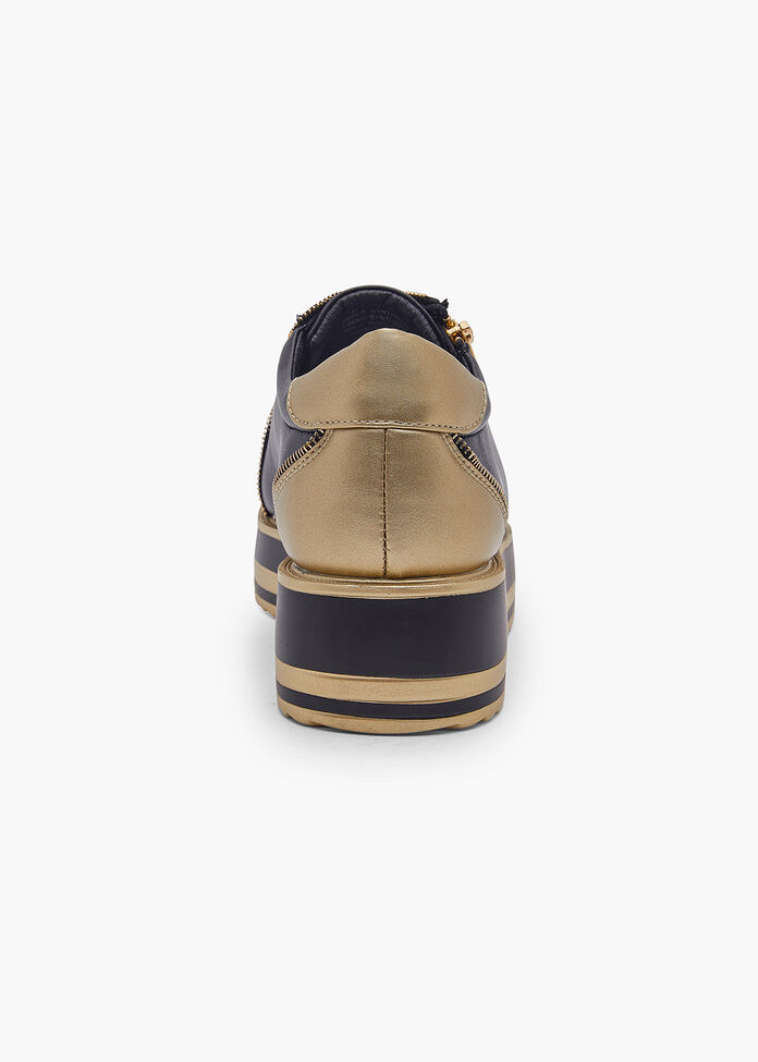 Shop Black Zip Detail Wedge Sneaker | Comfortable Shoes | Taking Shape AU