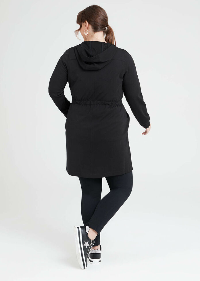 Shop Plus Size Bamboo Ponte Hooded Long Jacket, Black | Taking Shape AU