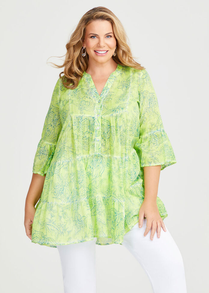 Shop Plus Size Cotton Pigment Print Tunic, Multi | Taking Shape AU