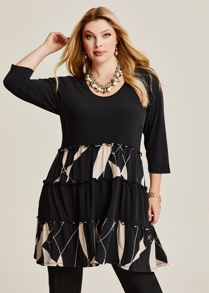Shop Plus Size Tier Layer Spliced Tunic, Multi | Taking Shape AU