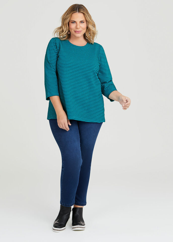 Shop Plus Size Cotton Dot Ticking Top, Blue | Taking Shape AU