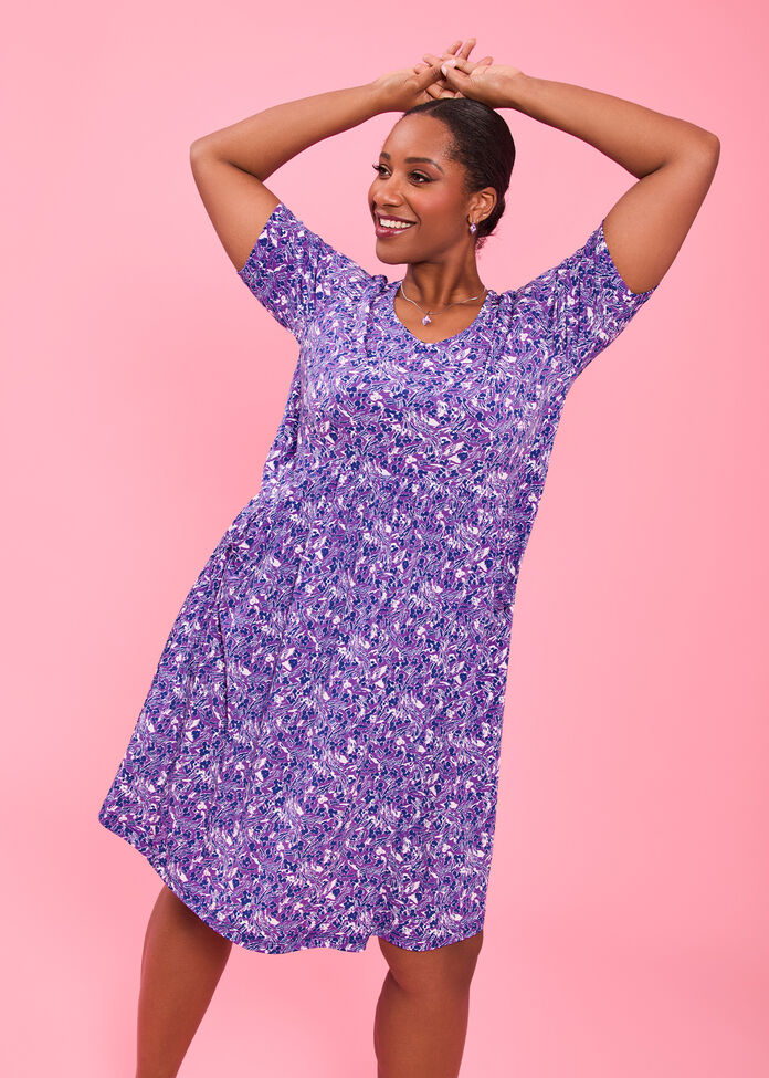 Shop Plus Size Violet Everyday Empire Luna Dress, Purple | Taking Shape NZ