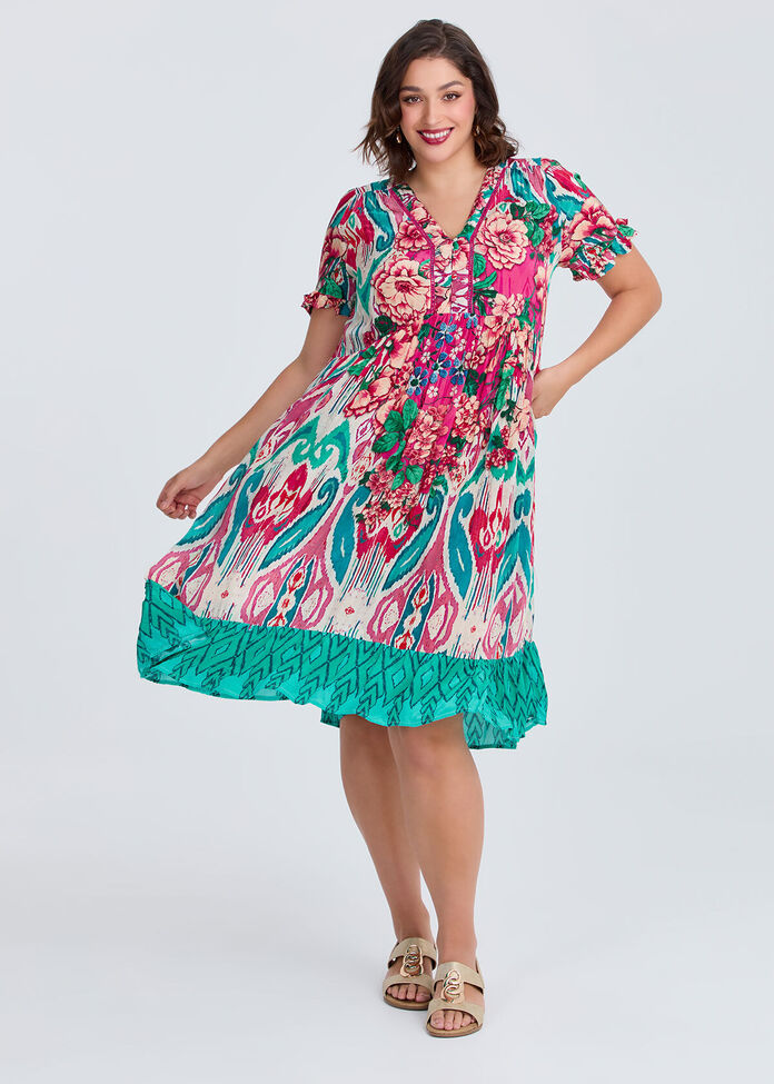 Shop Plus Size Natural Getaway Floaty Dress, Floral | Taking Shape AU