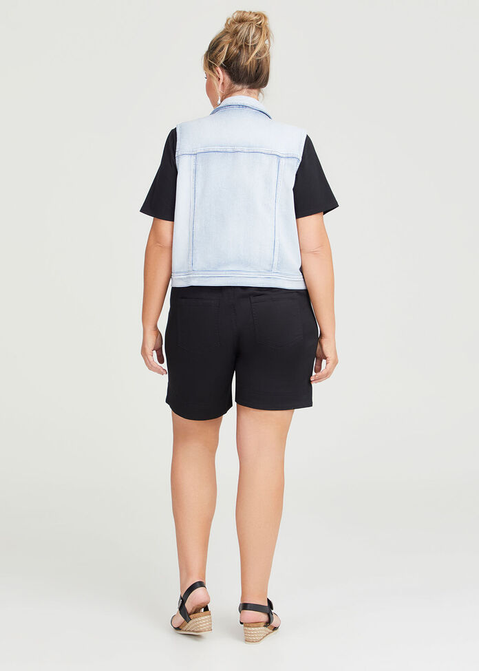 Shop Plus Size Cotton Blend Classic Denim Vest, Blue | Taking Shape AU