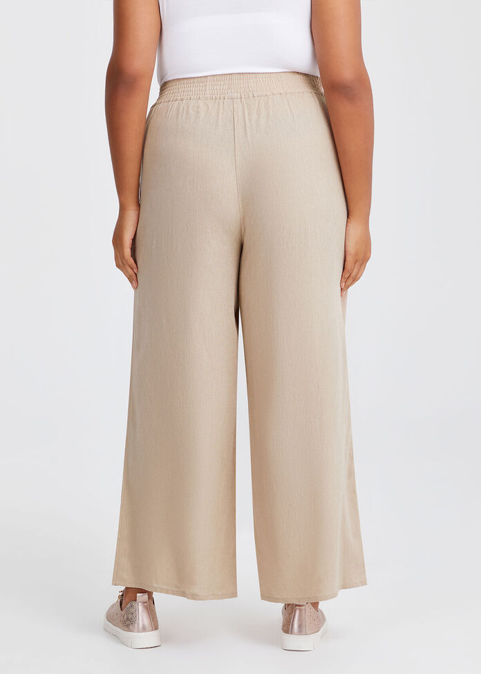 Shop Plus Size Linen Bamboo Wide Leg Pant, Nude | Taking Shape NZ