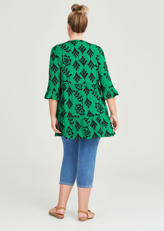Shop Plus Size Natural Graphic Print Tunic, Green | Taking Shape AU