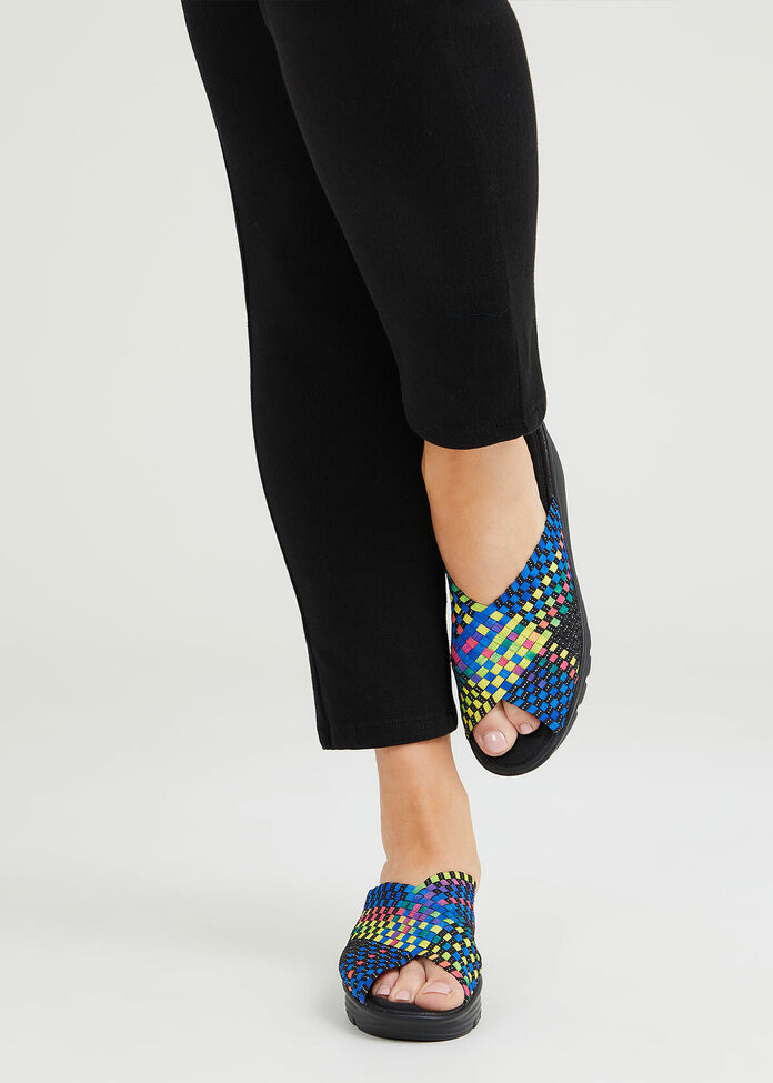 Shop Woven Stretch Flexible Slide | Wide Fit Shoes | Taking Shape AU