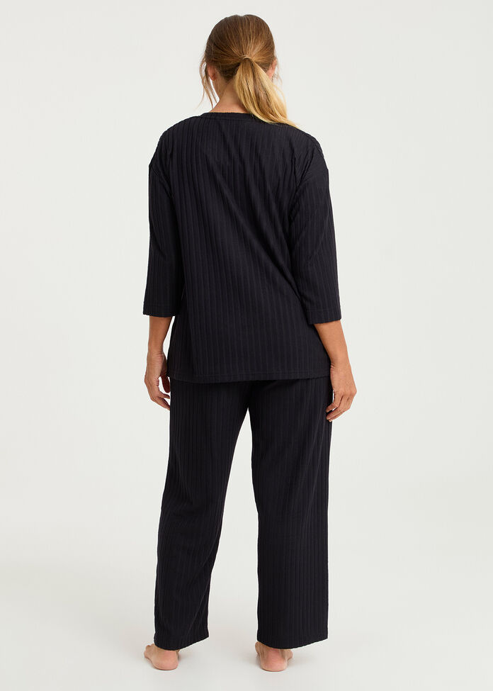 Shop Plus Size Cosy Rib Lounge Pant, Black | Taking Shape NZ