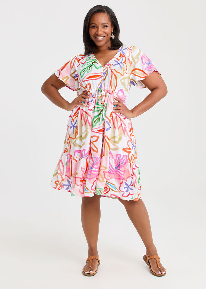 Shop Plus Size Natural Soft Bloom Dress, Floral | Taking Shape NZ