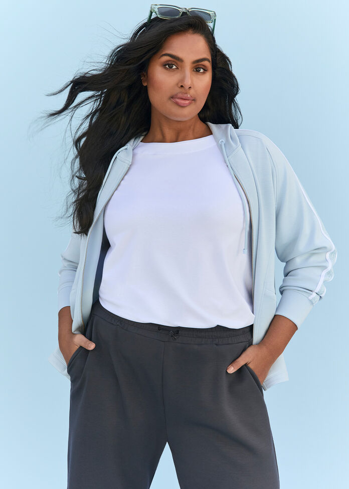 Shop Plus Size Luxe Touch Zip Through Hoodie, Blue | Taking Shape AU