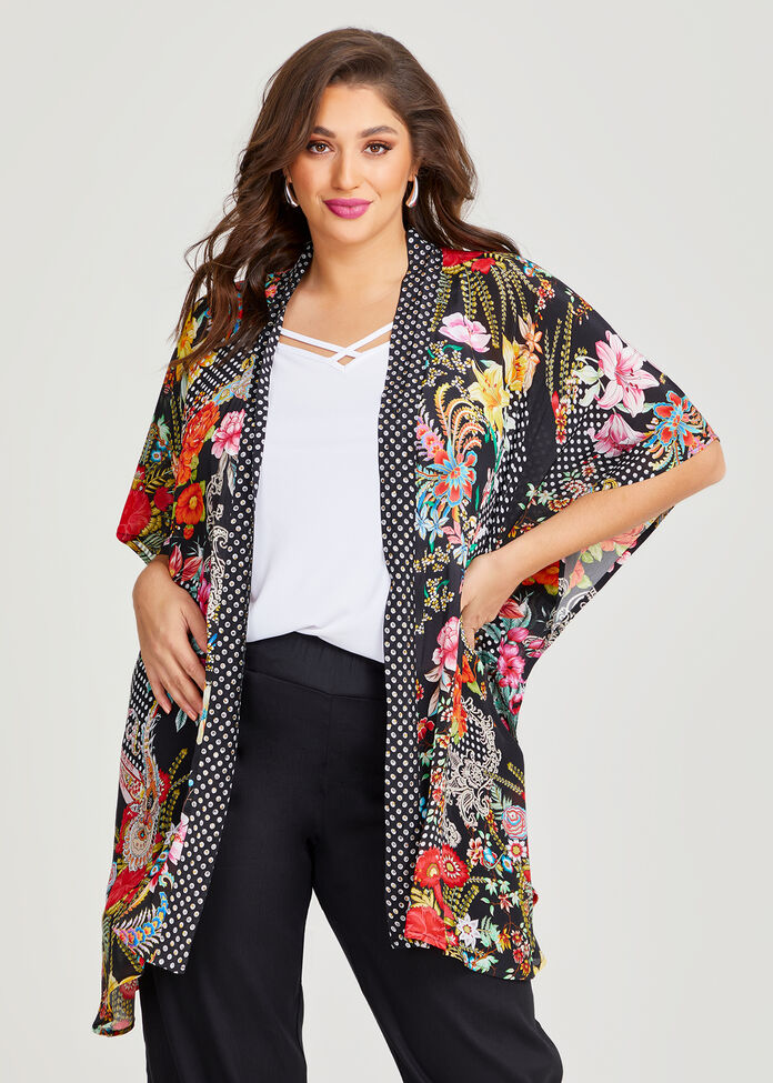Shop Plus Size Natural Zambi Kimono, Multi | Taking Shape AU