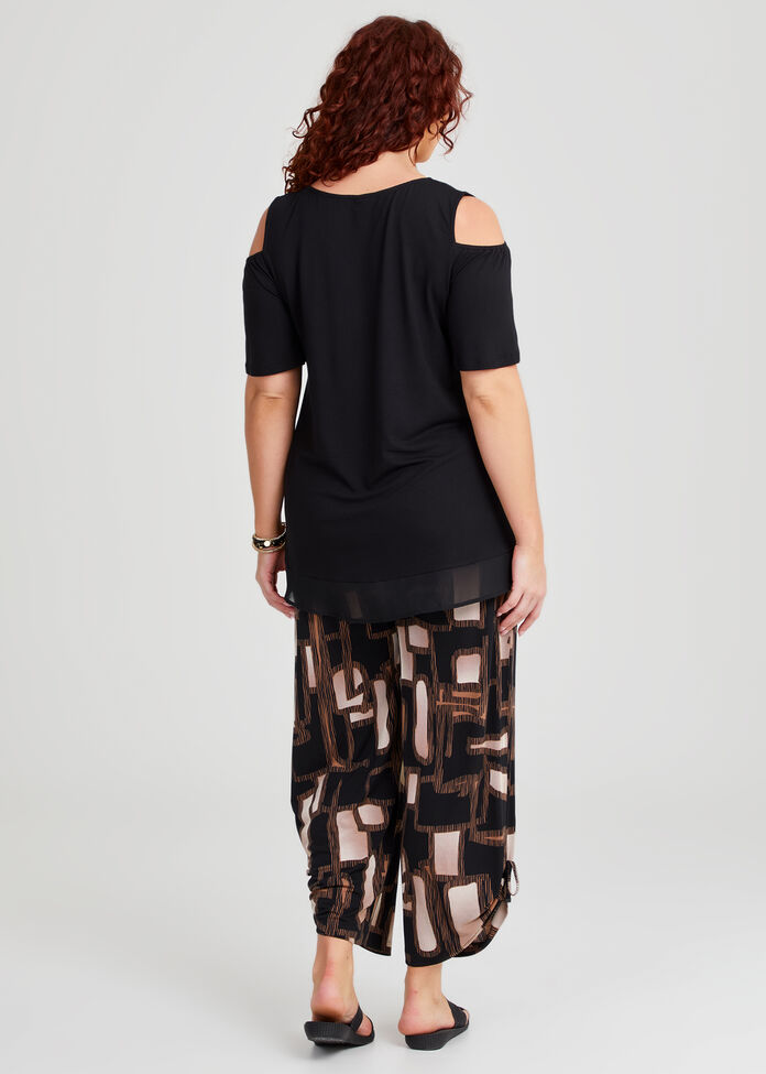 Shop Plus Size Cold Shoulder Bamboo Foil Top, Black | Taking Shape NZ