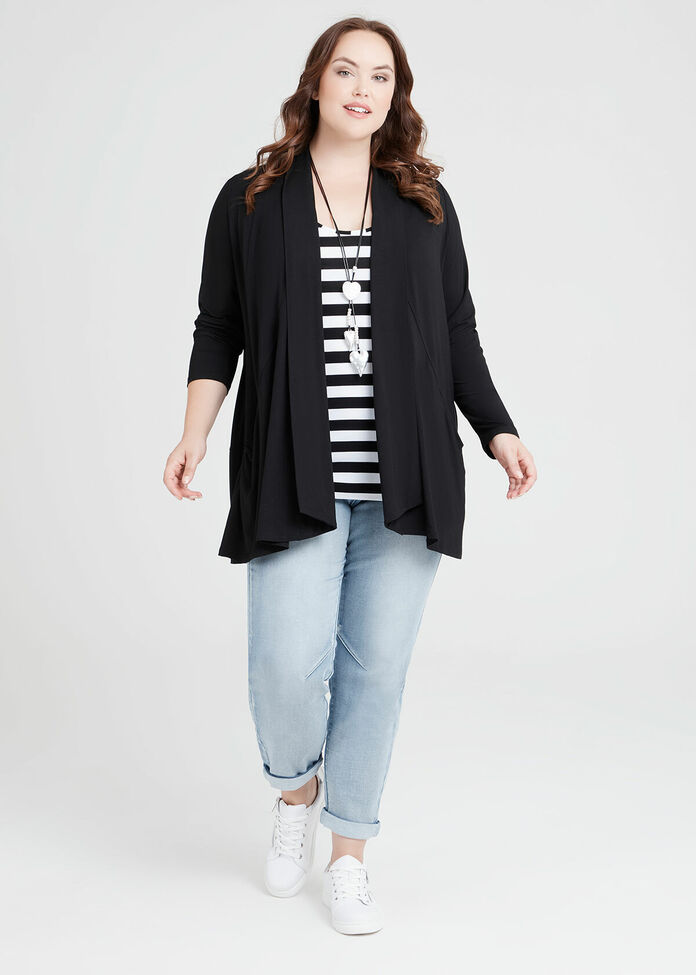Shop Plus Size Abby Bamboo Midi Cardigan, Black | Taking Shape UK