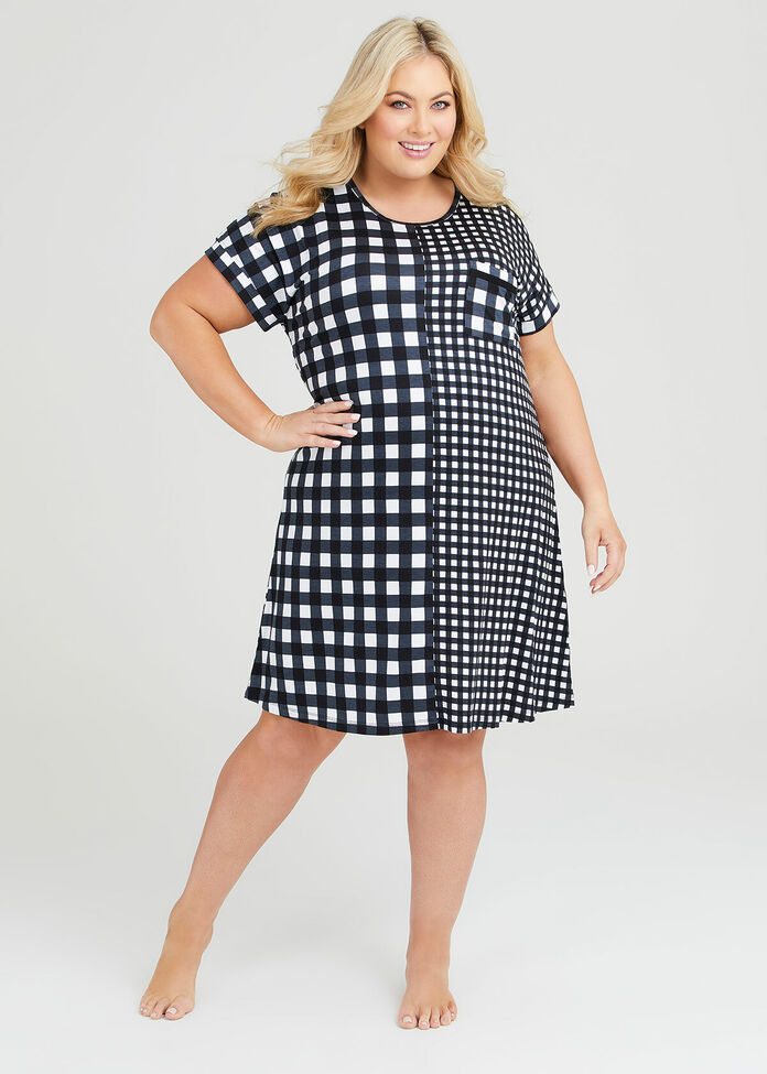 Shop Plus Size Bamboo Gingham Check Nightie, Multi | Taking Shape NZ